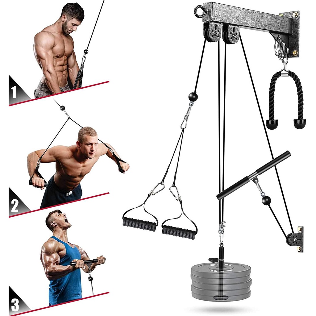 Cable Pulley System Gym, LAT Pull Down Machine Cable Pulley Attachment ...