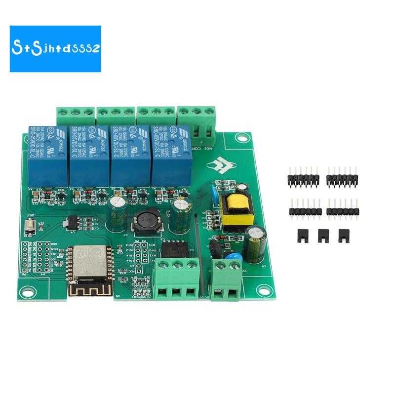 ESP8266 Wireless WIFI 4 Channel Relay ule ESP-12F Wifi Development Board for Arduino ACDC 5V8 ...