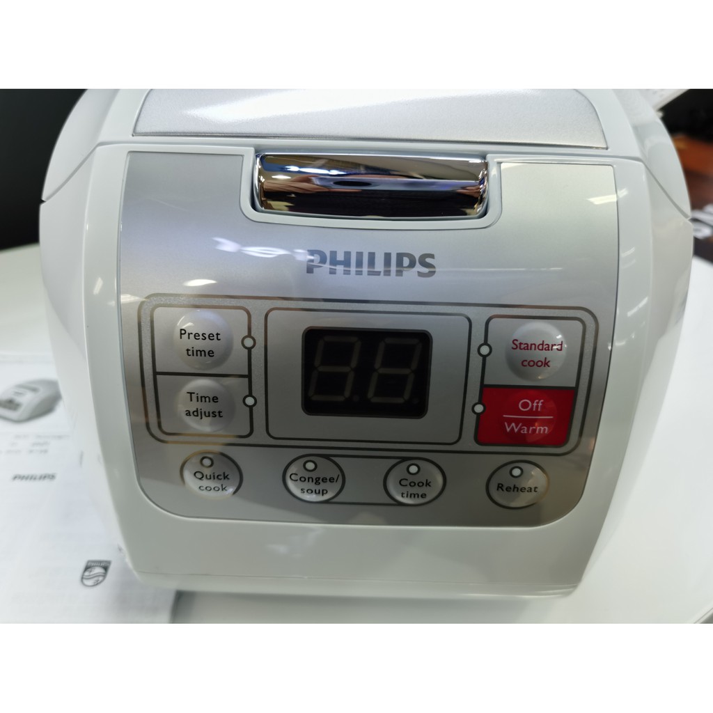 Philips หม้อหุงข้าวดิจิตอล ความจุ1.0 ลิตร รุ่น HD3030 (White) รับประกัน ...
