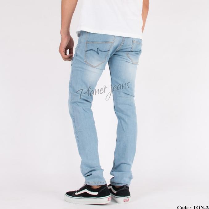 กางเกงยีนสกินนี่ ขายาว ทรงดินสอ สีฟ้าอ่อน สําหรับเด็กผู้ชาย - kristin ...