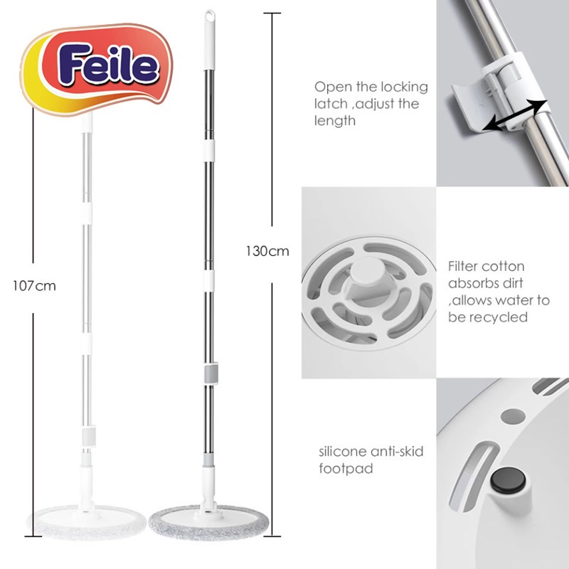 Sewage separation Hand free Mop ชุดถังถูพื้นแบบถังเดี่ยวแยกนำ้เสีย ...