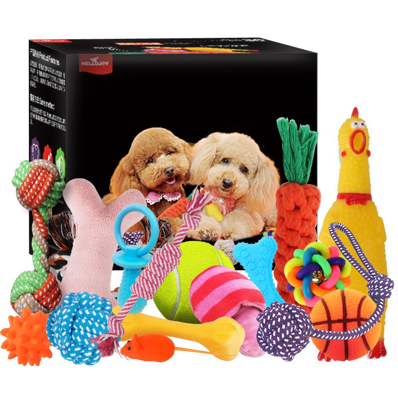 Puppy Dog Pet Chew Toys Gift Set Pet Rope Toys Durable Cotton Clean ...