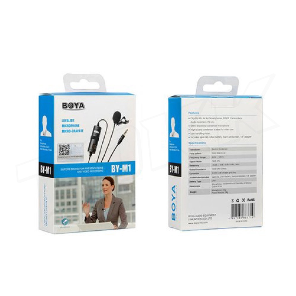 BOYA BY-M1 แท้ Microphone ไมค์อัดเสียง กล้อง มือถือ สายยาว6เมตร (ไมค์ ...