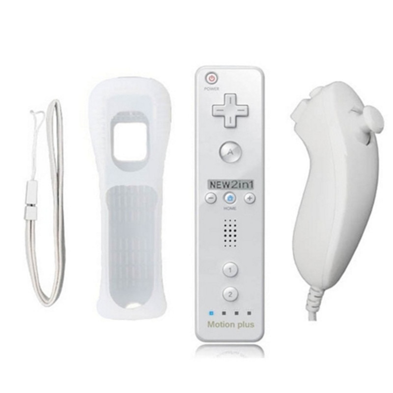 2 in 1 Wireless Remote Controller For Nintendo Wii Motion Plus Gamepad ...