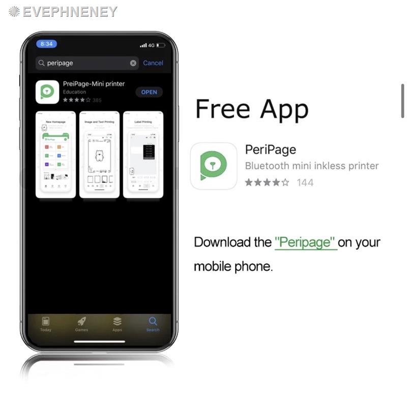 EVEPHNENEYใหม่ Peripage A6 (เพอริเพจ เอ6) เครื่องปริ้นหมี เมนูภาษาไทย ...