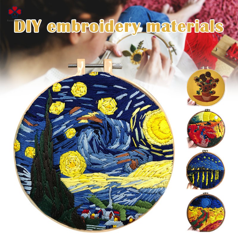 Europe DIY Embroidery Starter Kit Stereo 3D Flowers Embroidery Set ...