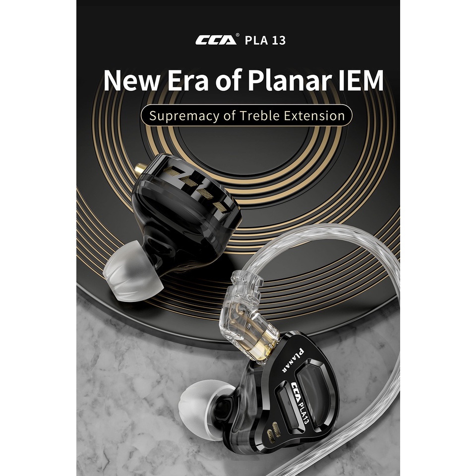 CCA PLA13 Wired Earphone Orthodynamic Driver In Ear Monitor Earbuds ...