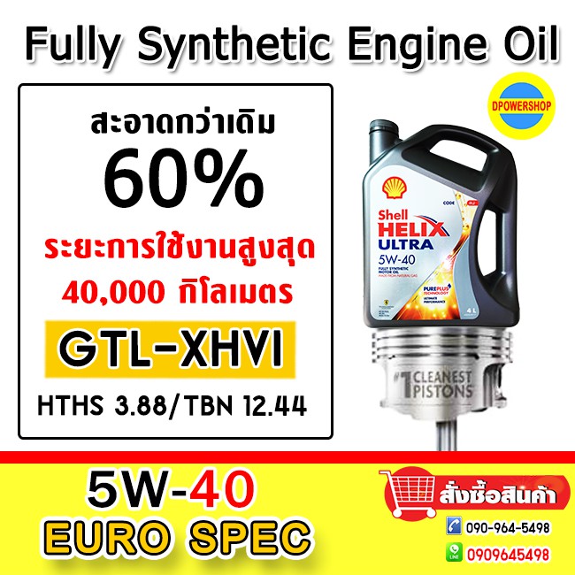 shell ซุปเปอร์พรีเมี่ยม น้ำมันเครื่องสังเคราะห์ Fully Synthetic GTL 100 ...