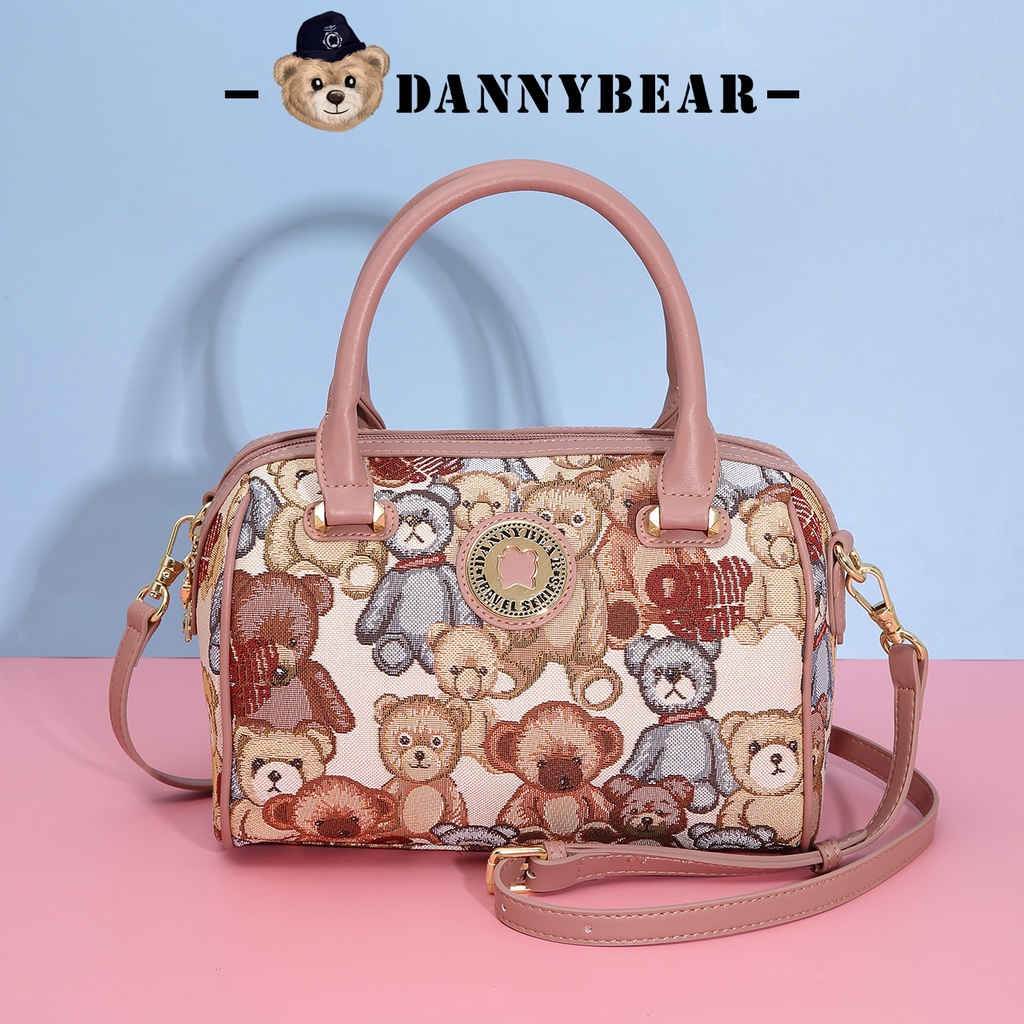 Danny Bear กระเป๋าถือสตรีกระเป๋าถือกระเป๋าสะพายบอสตันลำลองหมีผ้ากระเป๋า ...