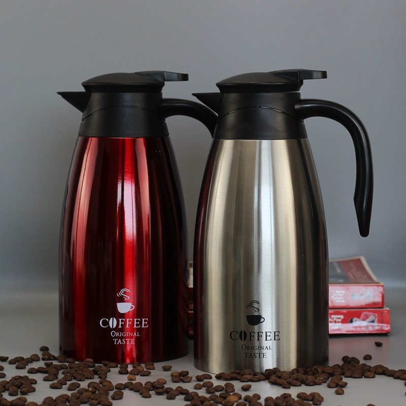 Large Stainless Steel Thermal Bottle Coffee Carafe-2L Double Wall Insulated Vacuum Flasks ...