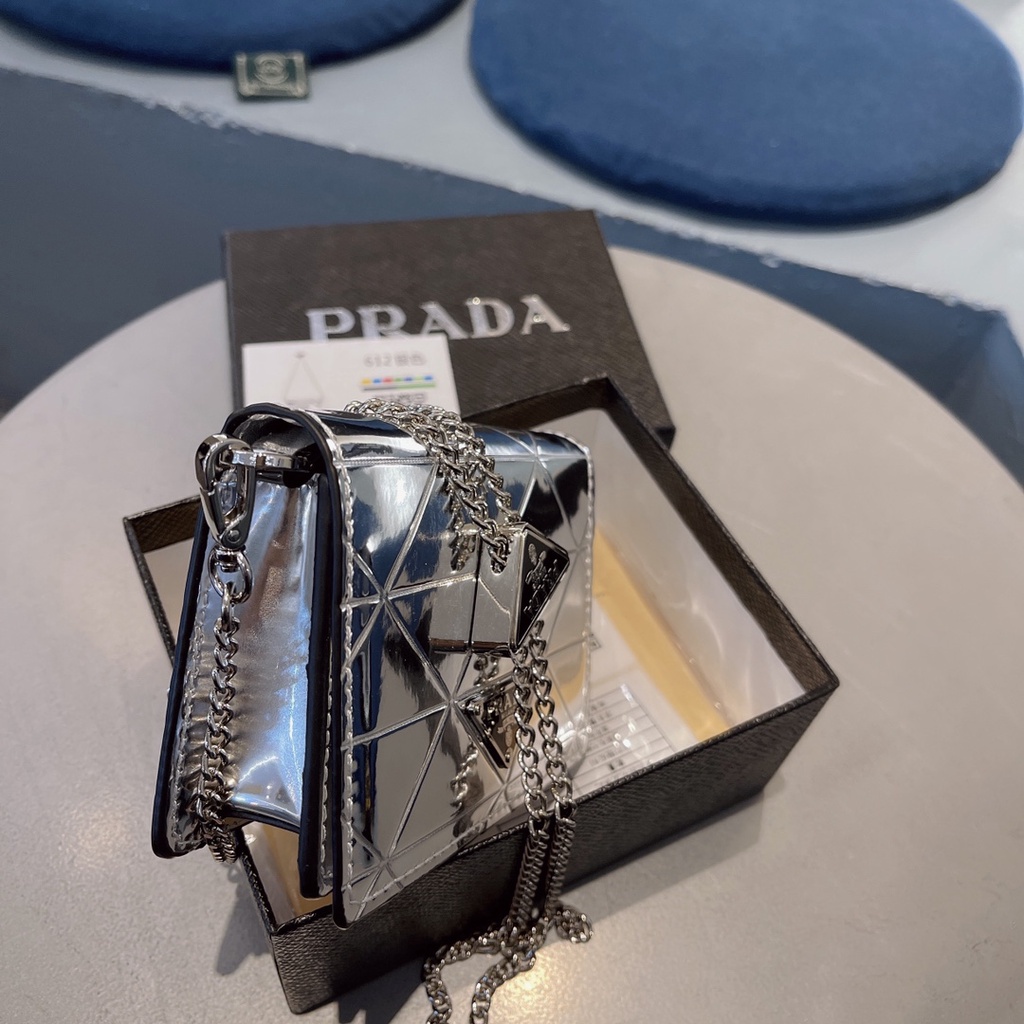 พร้อมกล่อง Prada Mirror Mini Shoulder Bag Ladies Fashion Versatile ...