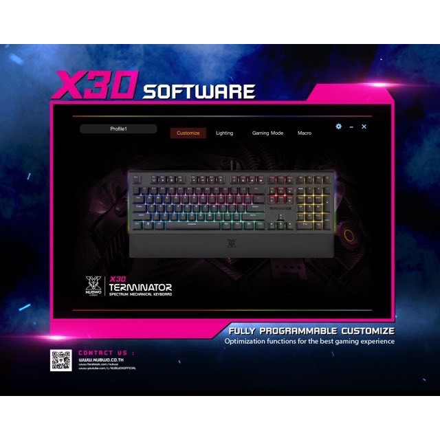 NUBWO X30 TERMINATOR RGB Mechanical Gaming Keyboard ไฟวิ่งวนสวยๆ เล่น ...