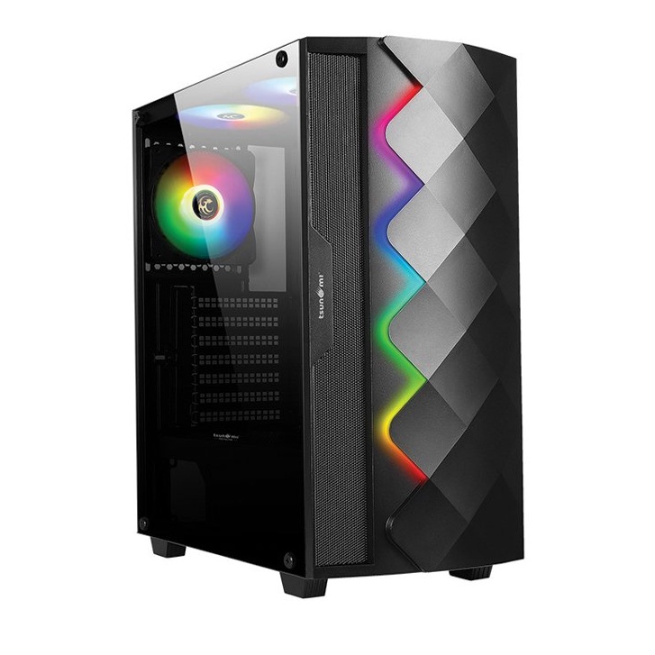 Tsunami ATX (NP) Tsunami ARGB 3601 Gaming Case TG ( Black WHIE ...