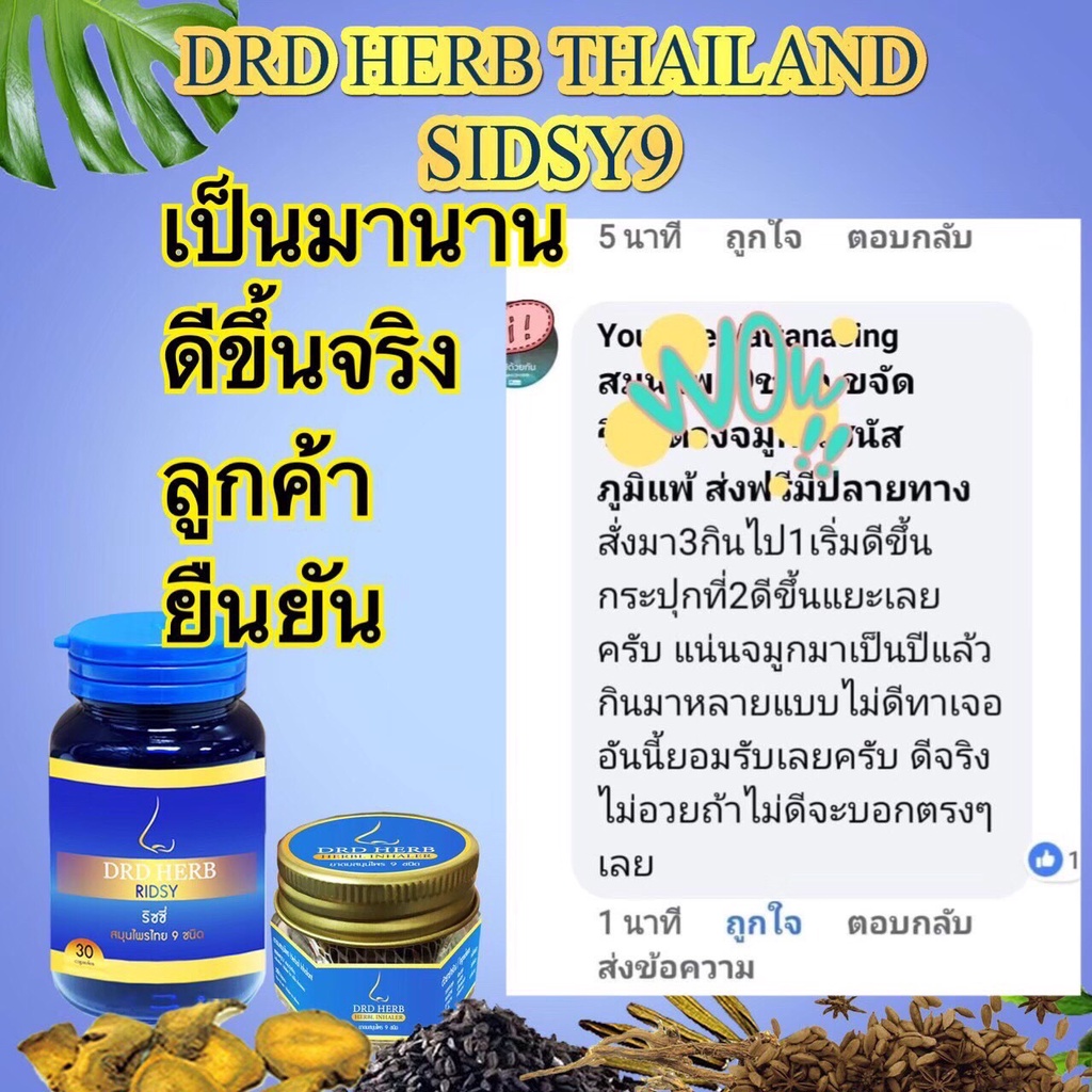เซ็ท 3 กระปุก แถมดม 1 DRDHERB ดีอาร์ดีเฮิร์บ ภูมิแพ้ ไซนัส หอบหืด สมุนไพร 9 ชนิด ช่วยเรื่อง ...