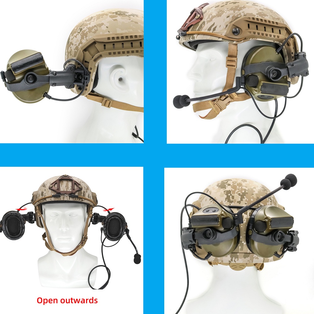TAC-SKY COMTAC II Tactical Headset ARC Helmet Track Bracket Version ...