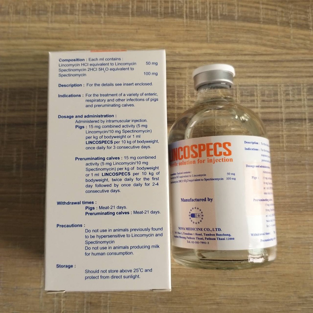 Lincospec ลินโคสเปคซ์ ลดการติดเชื้อสำหรับสัตว์ ขนาด 100ml ...