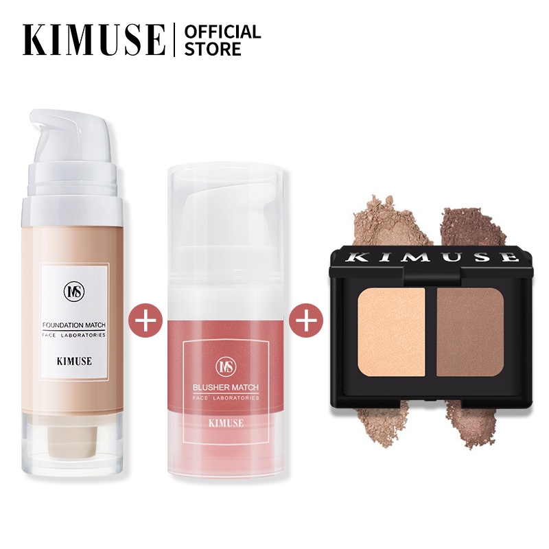 Kimuse ชุดเครื่องสําอาง บลัชออน เนื้อลิขวิด 3 ชิ้น และไฮไลท์คอนทัวร์ 2 ...