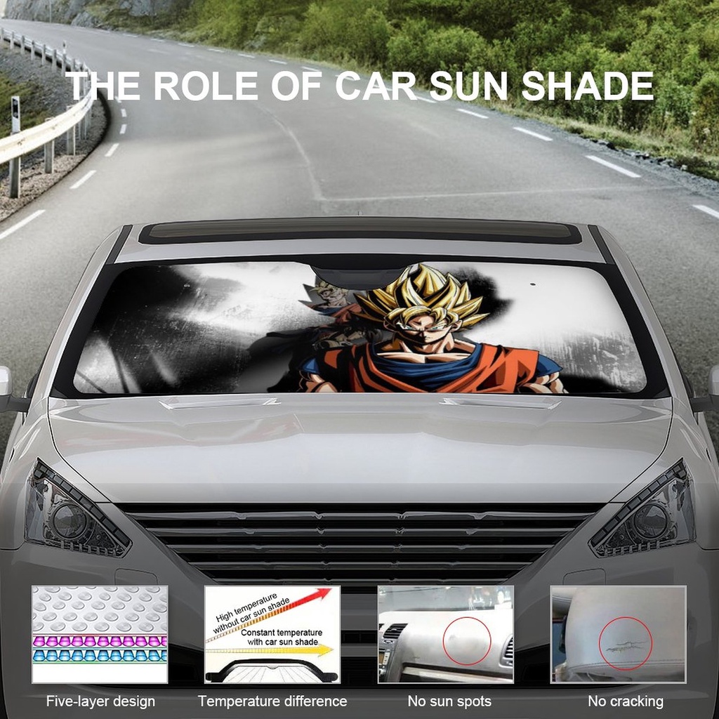 ดวงอาทิตย์โล่Car Sunshade Dragon-Ball Foldable Reflective Windshield ...