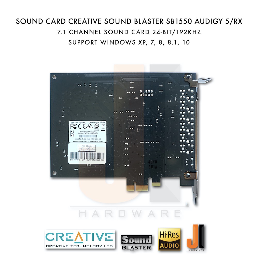 Sound Card Creative Sound Blaster Audigy 5/RX SB1550 7.1 Channel (PCI-E) มือสอง - jihardware ...