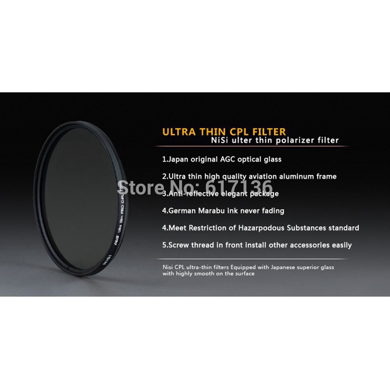 NiSi 77mm CPL Filter Dus Slim Professional Ultra Thin C-PL Filters ...