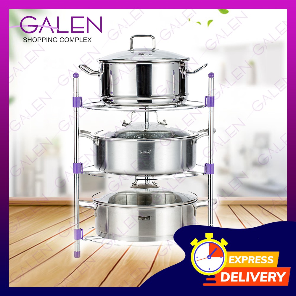 GALEN Durable Heavy Duty 3 Layer Stainless Steel Home Kitchen Pans Pots ...