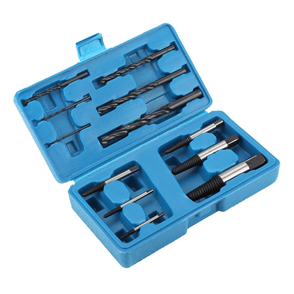 12Pcs Steel Screw Extractors and Drill Bits Guide Set Broken Bolts ...