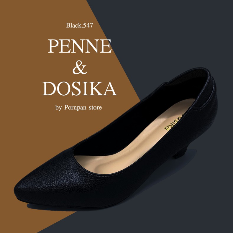เพนเน่ penne dosika รองเท้าคัชชูผู้หญิง หัวแหลม สีขาว สีดำ สูง 2 นิ้ว ...