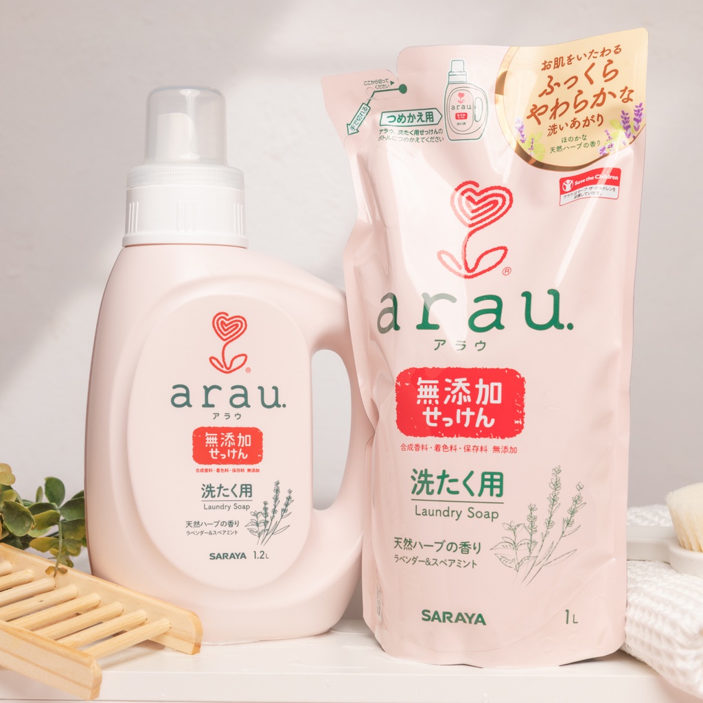 สบู่ซักผ้า อะราอุ. ชนิดแบบถุงเติม 1 ลิตร arau. Laundry Soap (Refill) 1 L - saraya_thailand ...