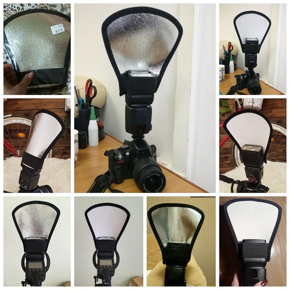 GLENES Portable Flash Diffuser For Cameras Flashlight Helper Reflector ...