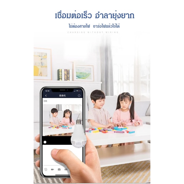กล้องวงจรปิด หลอดไฟ 360องศา - ggud9v3zae - ThaiPick