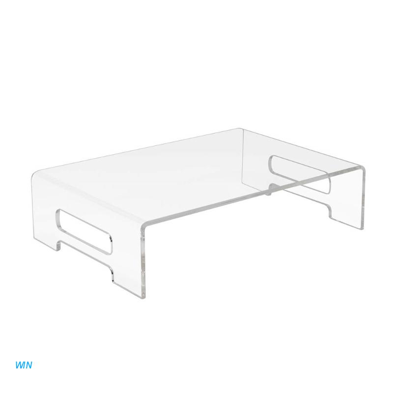 WIN Clear Acrylic Monitor Stand Elegant Heavy-Duty Laptop Riser Shelf ...