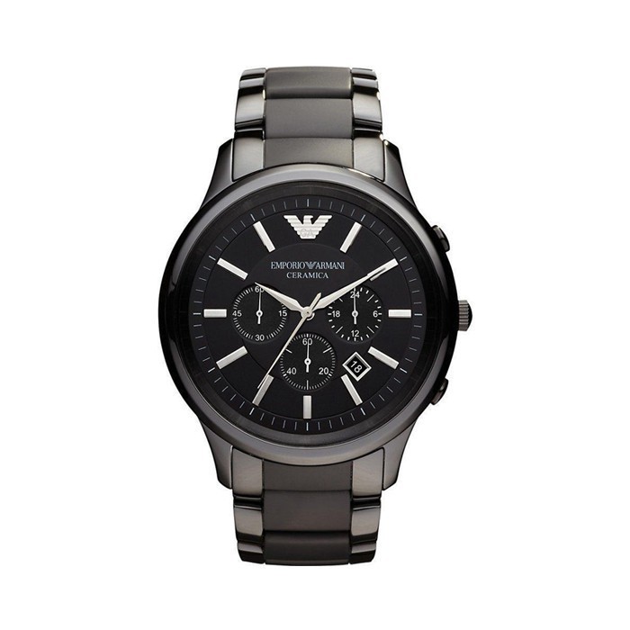 Original Emporio Armani Ceramica Choronograph Black Dial Watch AR1451 ...