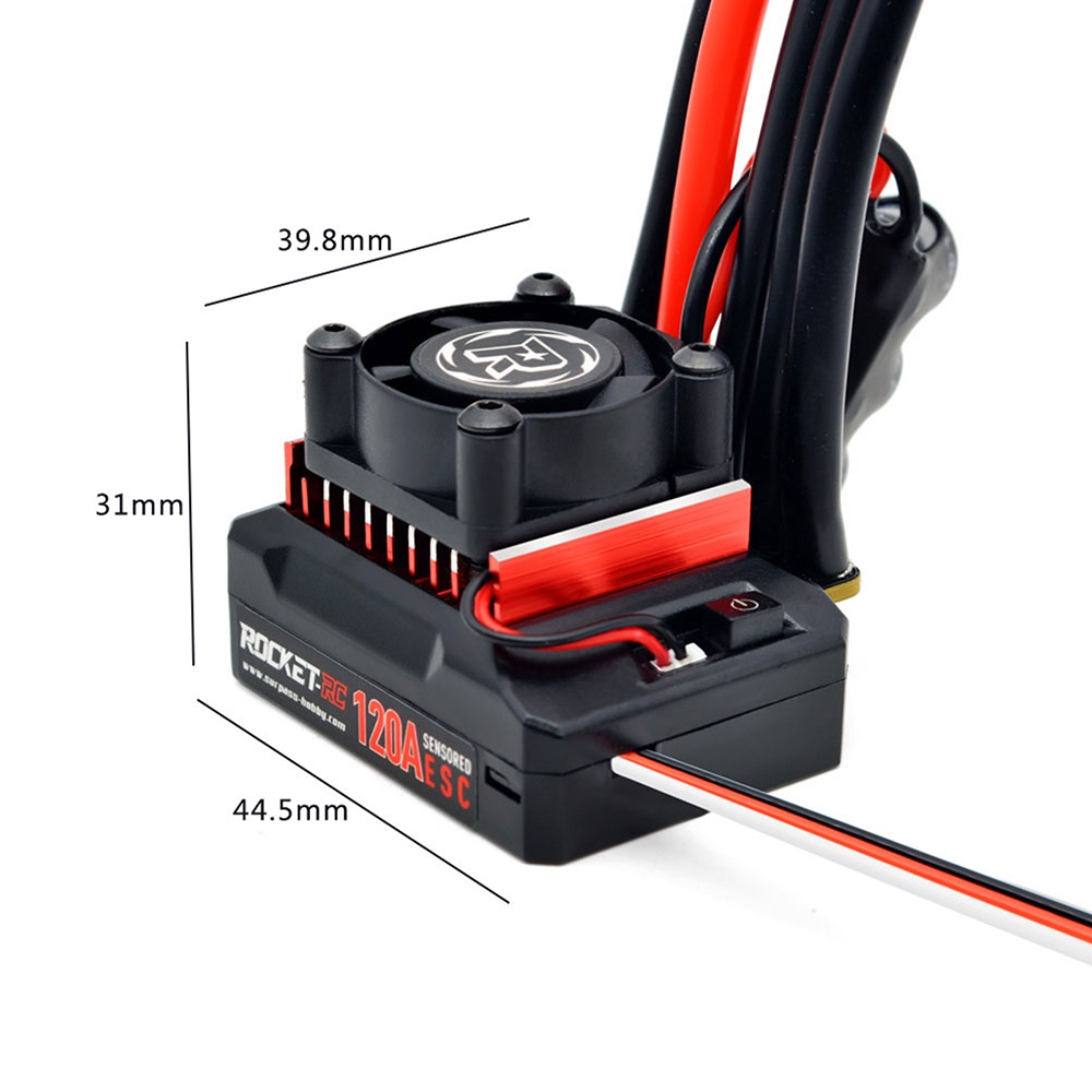120A Sensored Brushless ESC with Removable Cooling Fan for sized 380 ...