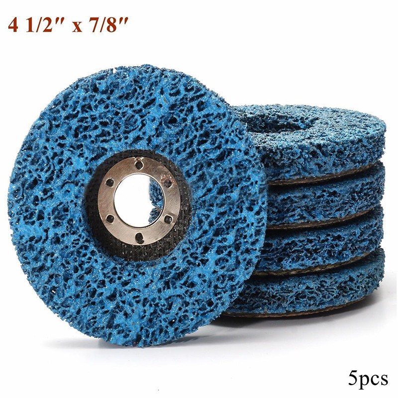 5pcs 110mm Poly Strip Wheels Paint Rust Removal Clean Angle Grinder ...