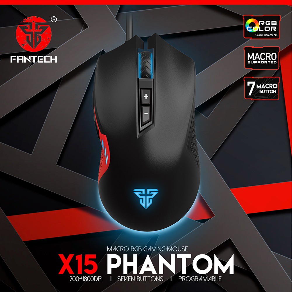 FANTECH X15 PHANTOM MACRO RGB GAMING MOUSE - hwrally - ThaiPick