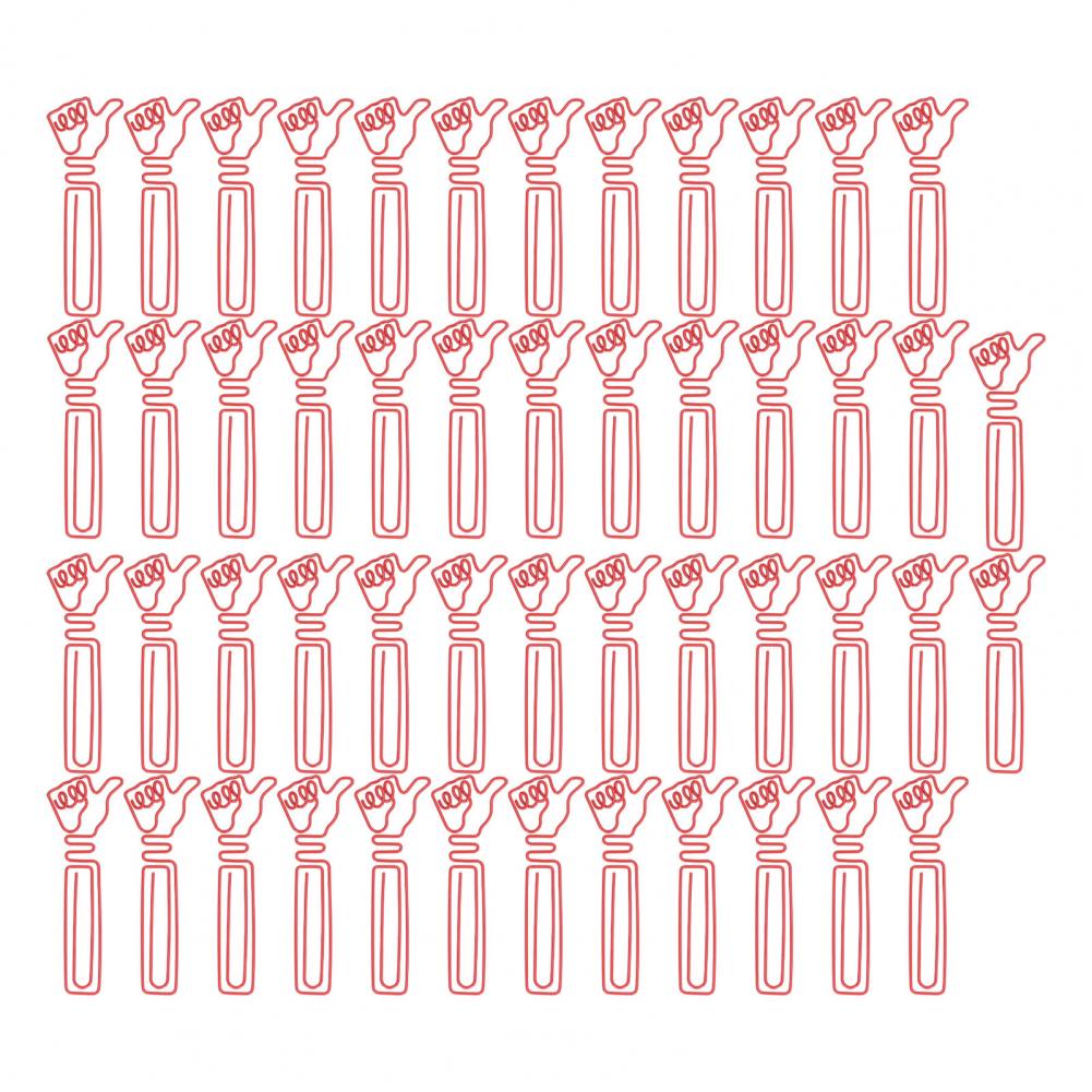 50 Pcs Paper Clips Portable Small Cute Red Thumb Shape Paperclips File ...