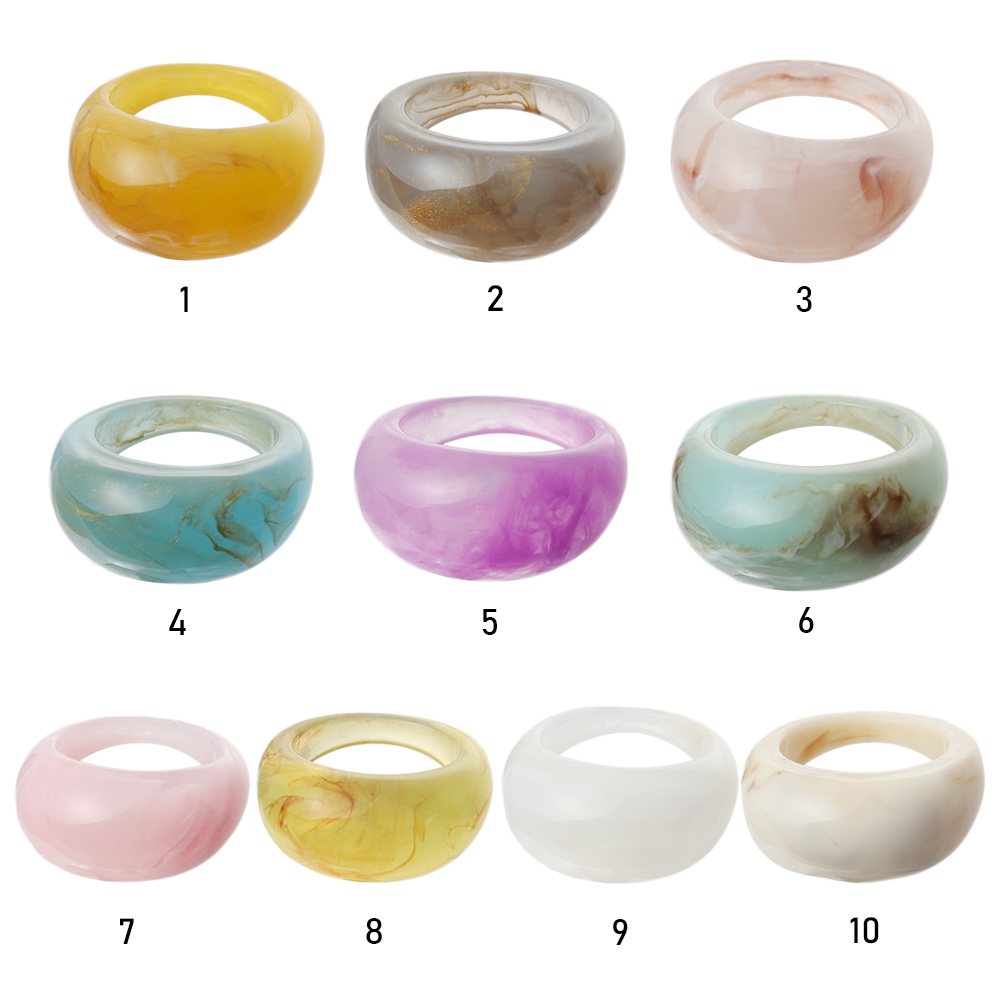 SOFTNESS Retro Transparent Resin Ring Vintage Jewelry Knuckle Finger ...