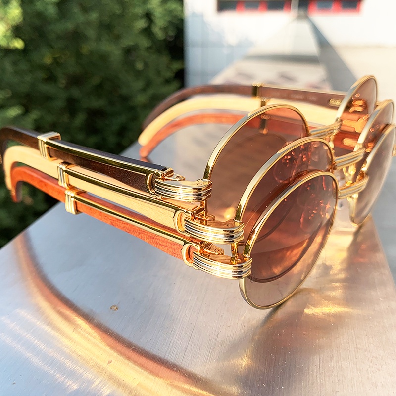 Local StockRetro Sunglass Luxury Brand Name Designer Carter Wooden Men ...