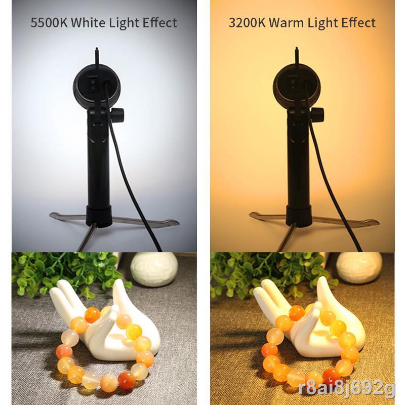 Mini Table Photography LED Continuous Light Lamp Portable Cold Warm ...