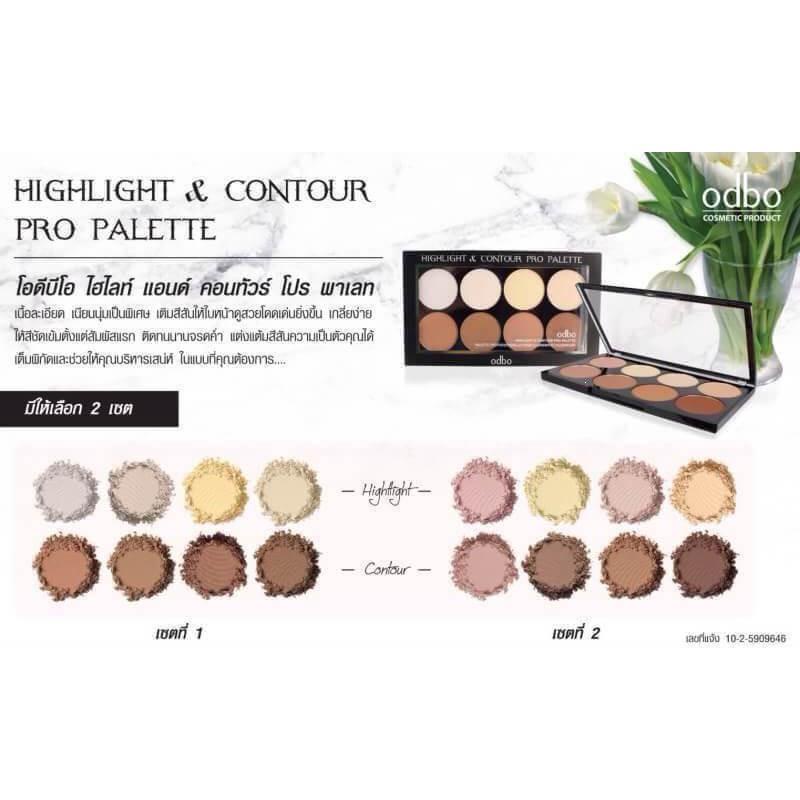 Odbo Highlight & Contour Pro Palette OD138 ไฮไลท์ Highlighter คอนทัวร์ ...