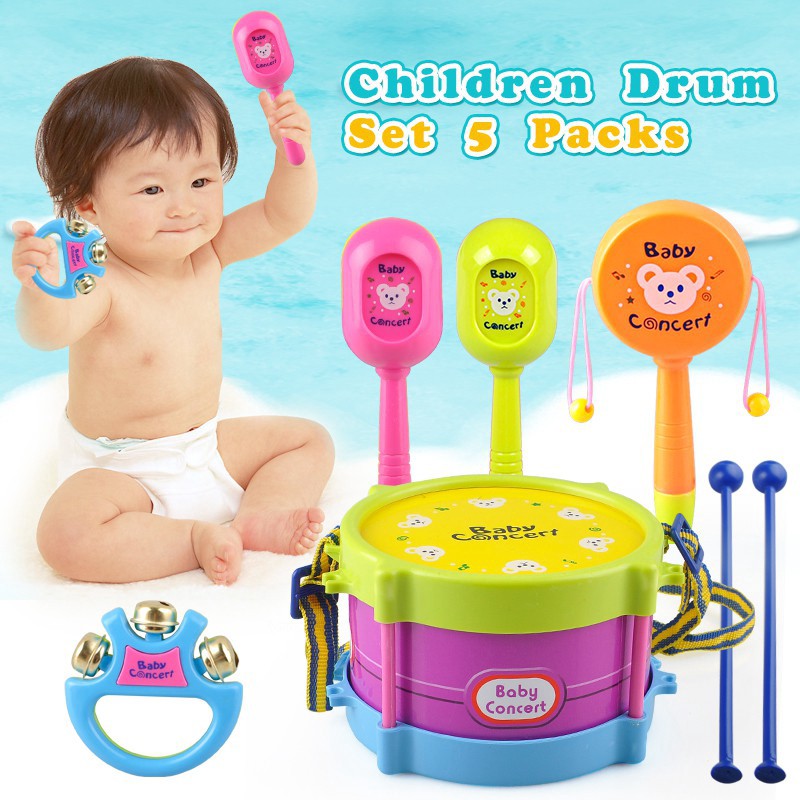 Baby Cartoon Rattle Drum Infant Kids Musical Toys Set Newborn Boys ...