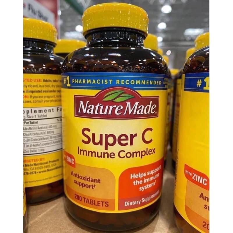 Nature Made Super C Immune Complex with Zinc Tablets 200 Tablets ...