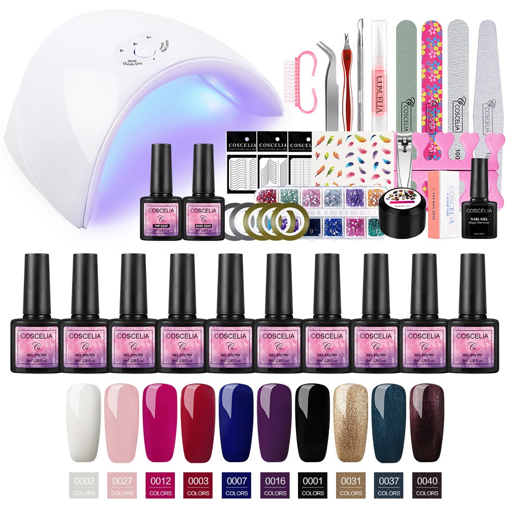36W Nail Lamp USB White LED UV 10 Colors Nail Polish Gel Soak Off UV ...