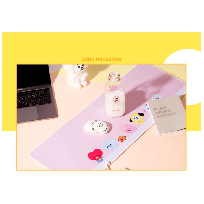 ★Korea★ BT21 Wide Long Mouse Pad BTS Desktop Pad Kpop Merch Army Line ...