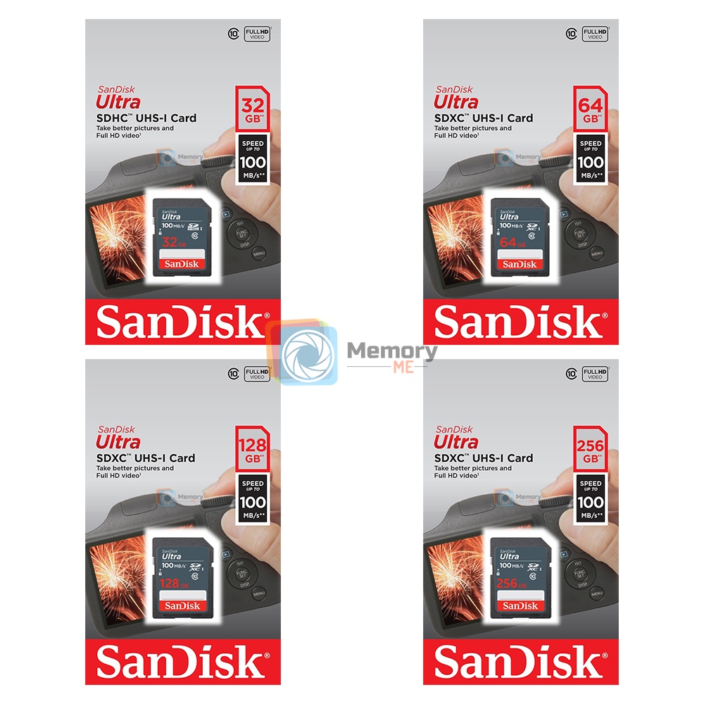 SANDISK SD card ULTRA 32GB64GB128GB Class10 UHS-I 100MBs (SDSDUNR) memory card SDXC เมมโมรี่ ...