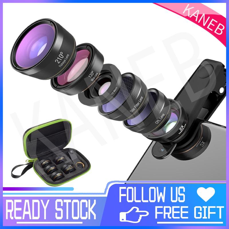 APEXEL 10 in 1 Phone camera Lens Kit Fisheye Wide Angle macro Lens CPL Filter Kaleidoscope and ...