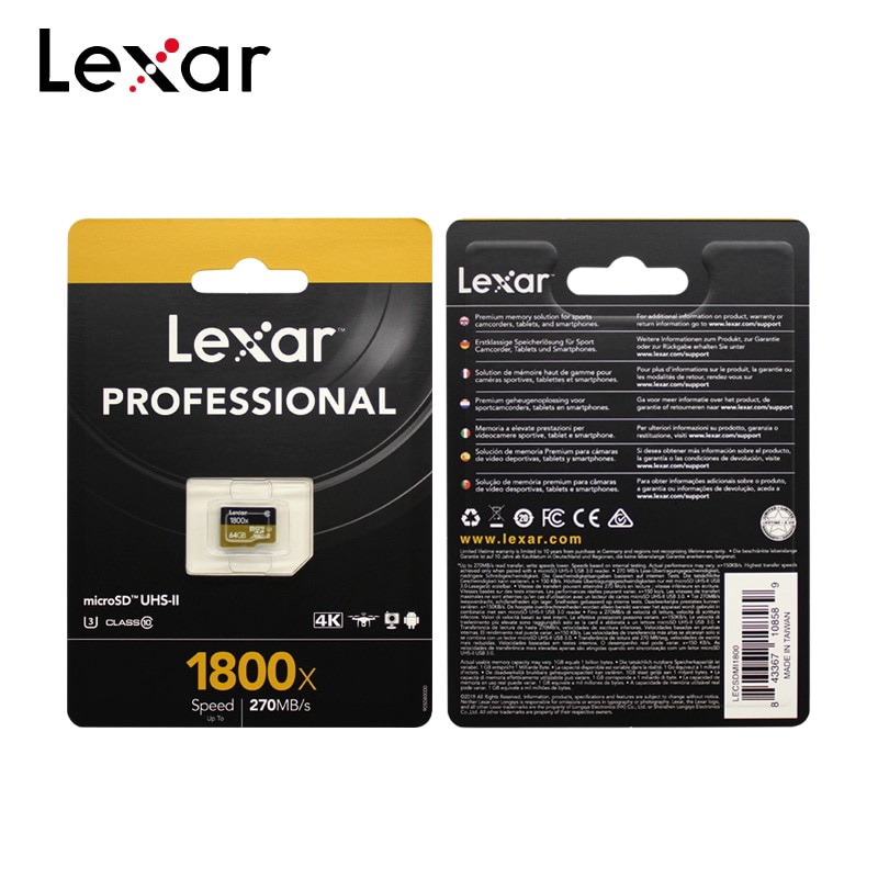 New Lexar Professional 1800x TF Card UHS-II Original Micro SD Card 64GB ...