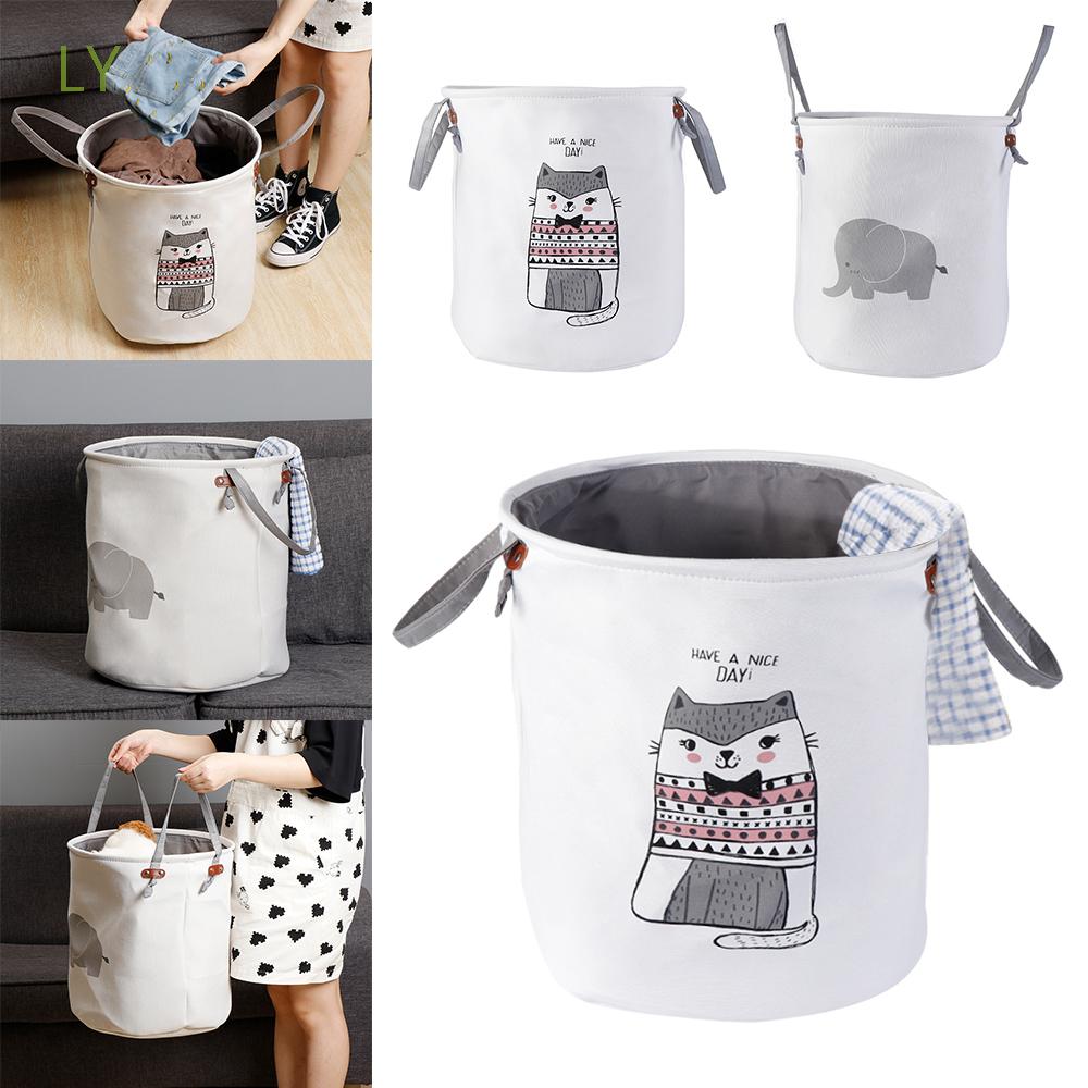 LY High Capacity Round Canvas Bucket Foldable Laundry Basket - liaoying ...