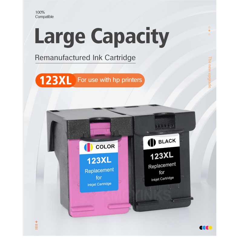 KMCYinks Compatible 123XL Black Ink Cartridge Replacement for HP 123 XL ...