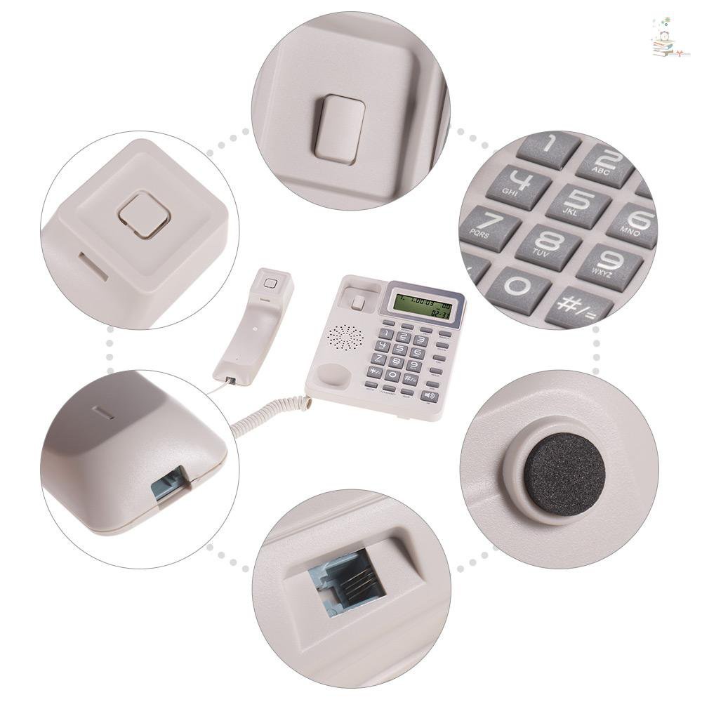 TODesktop Corded Landline Phone Fixed Telephone with LCD Display Mute Pause Hold Flash Redial ...